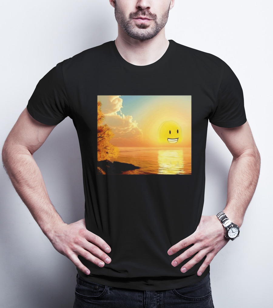 Golden Coin Face Sunset Over Water Inspired By Battle For Dream Island T-Shirt