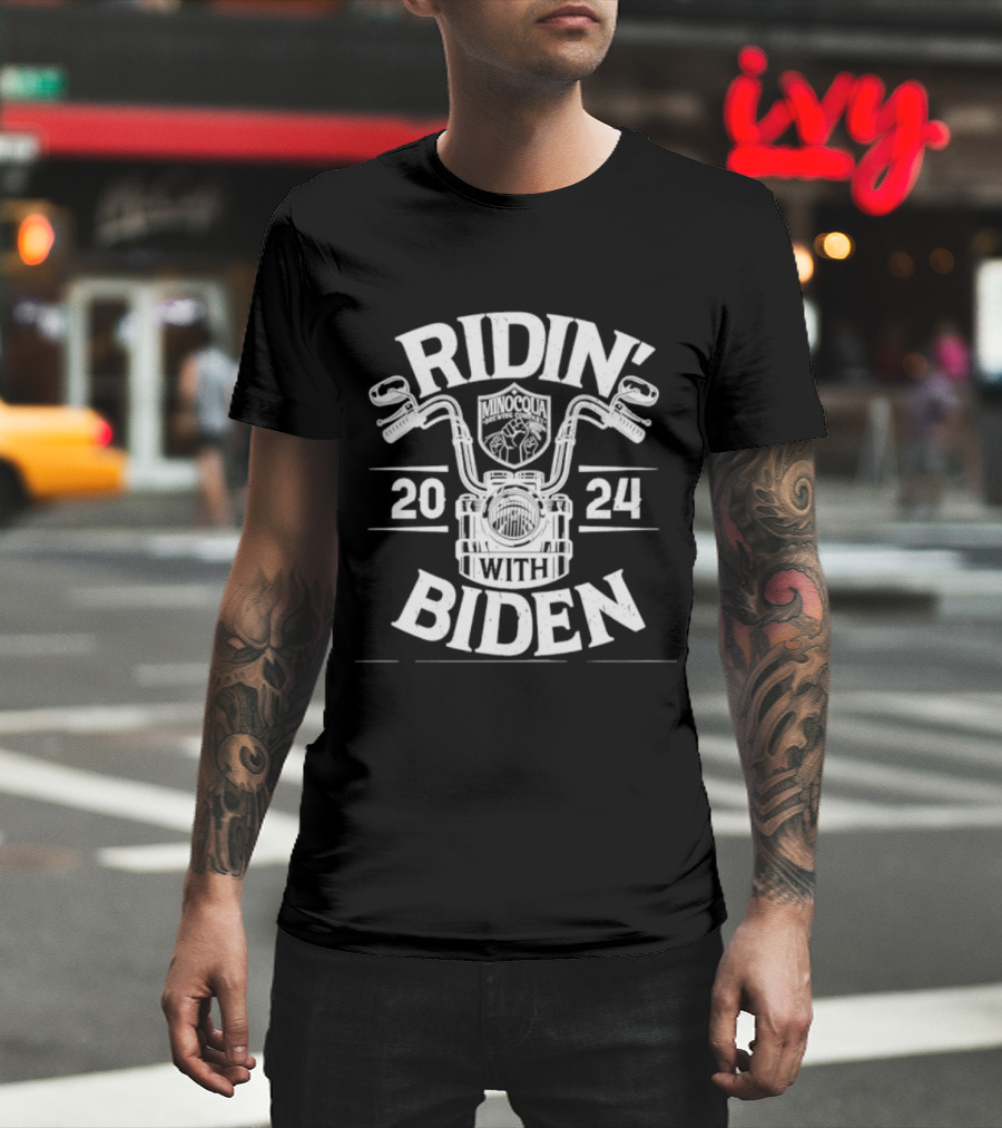 Ridin' With Biden 2024 Minocqua Brewing Company T-Shirt