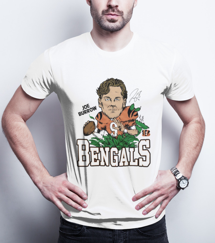 Joe Burrow Bengals Football Caricature Cincinnati T-Shirt