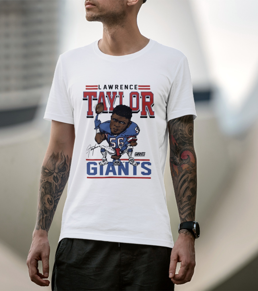 Lawrence Taylor Giants Football Caricature Number 56 T-Shirt
