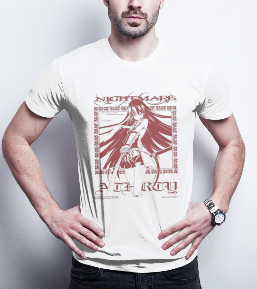 Nightmare Athrty Anime Girl Sword Art Magic Mics Time Warp Famco Brands T-Shirt