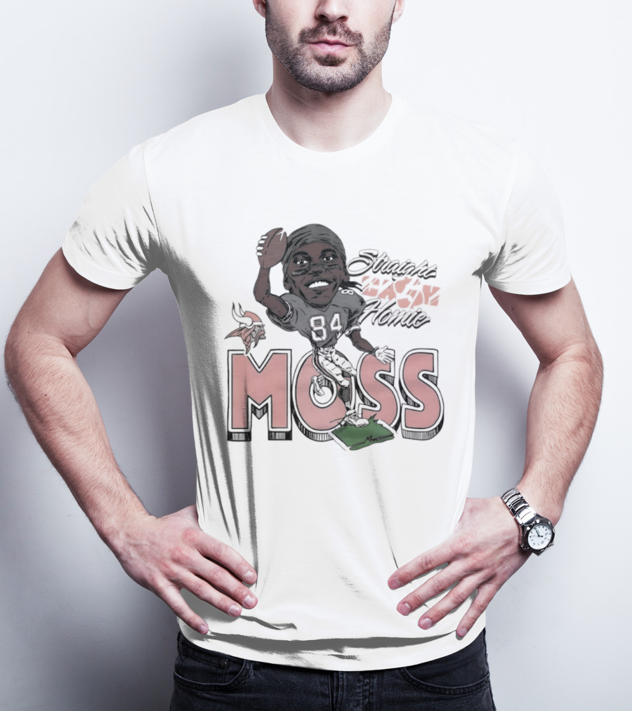 Moss Minnesota Vikings Straight Cash Homie Football Caricature T-Shirt