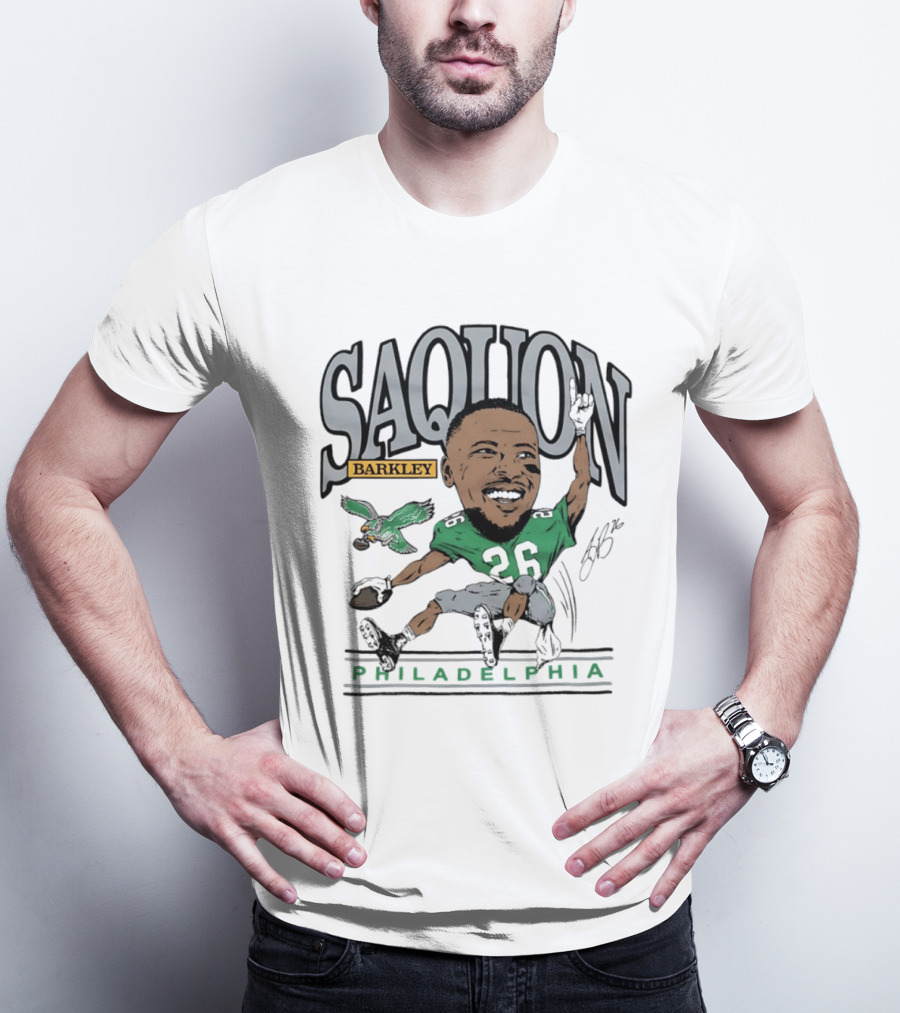 Saquon Barkley Philadelphia Football Caricature Eagles Fan T-Shirt