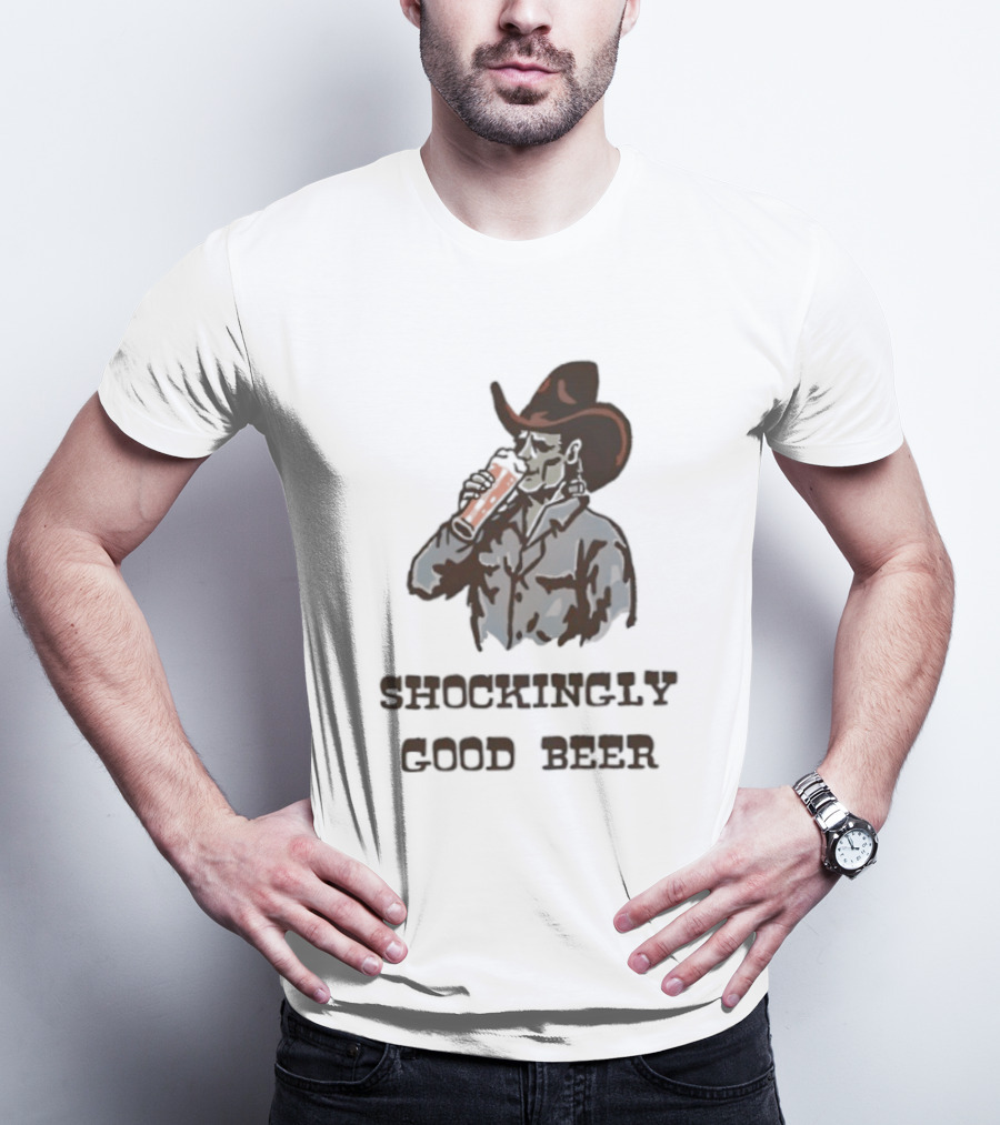 Shockingly Good Beer Cowboy Frankenstein Drinking Beverage T-Shirt