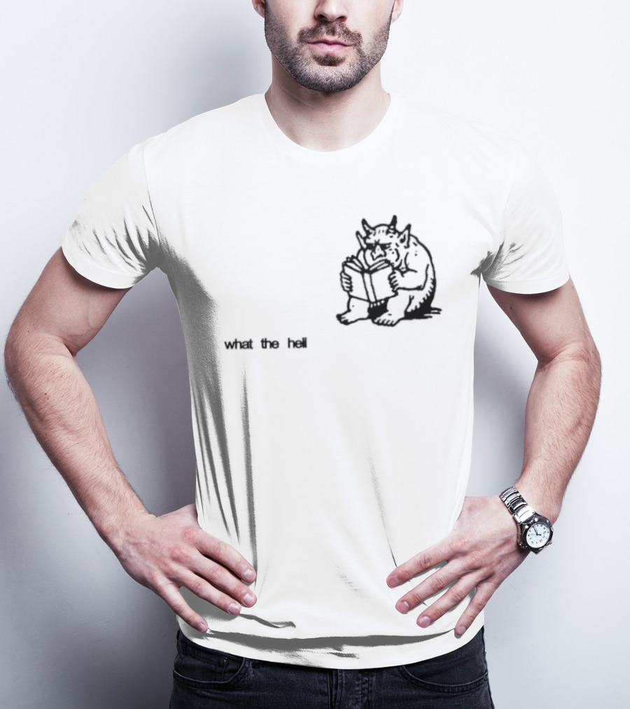 What The Hell Devil Reading Book What The Hell T-Shirt