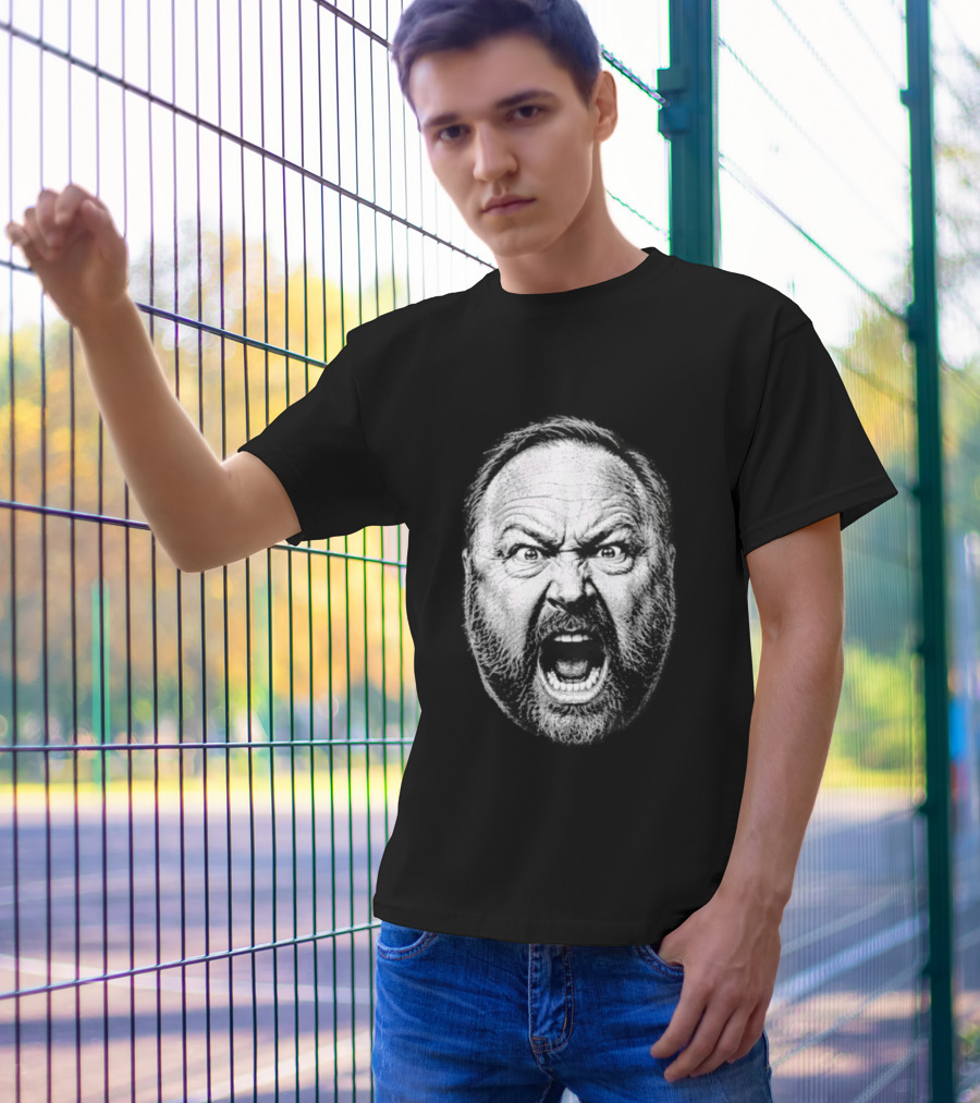 Alex Jones Intense Expression Battle Cry T-Shirt