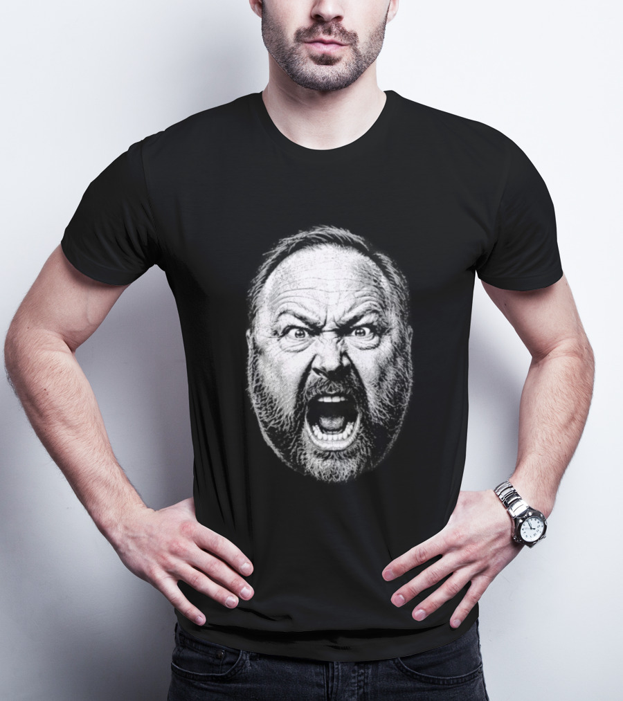 Alex Jones Intense Expression Battle Cry T-Shirt