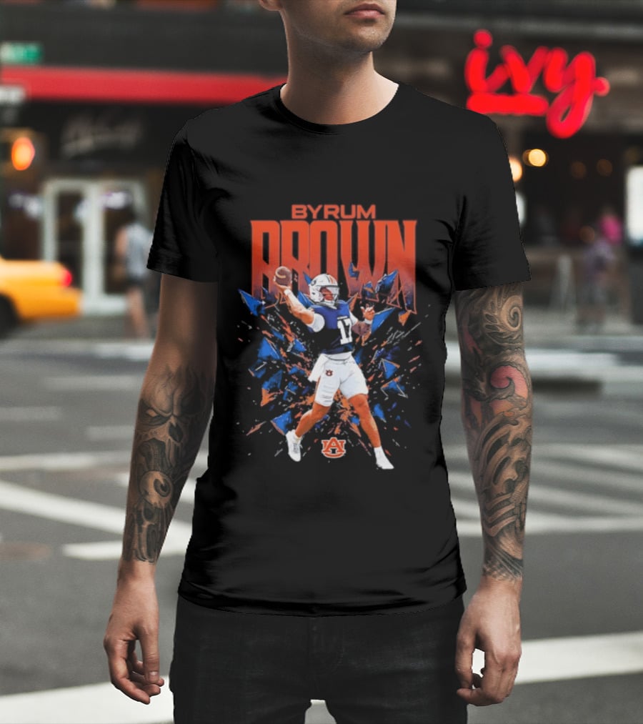 Byrum Brown Auburn Tigers Football Player T-Shirt