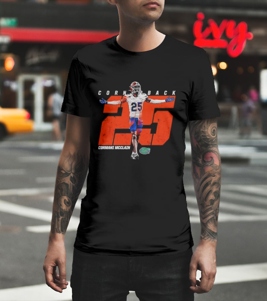 Cormani McClain #25 Corn Back Florida Gators NCAA Football Player T-Shirt