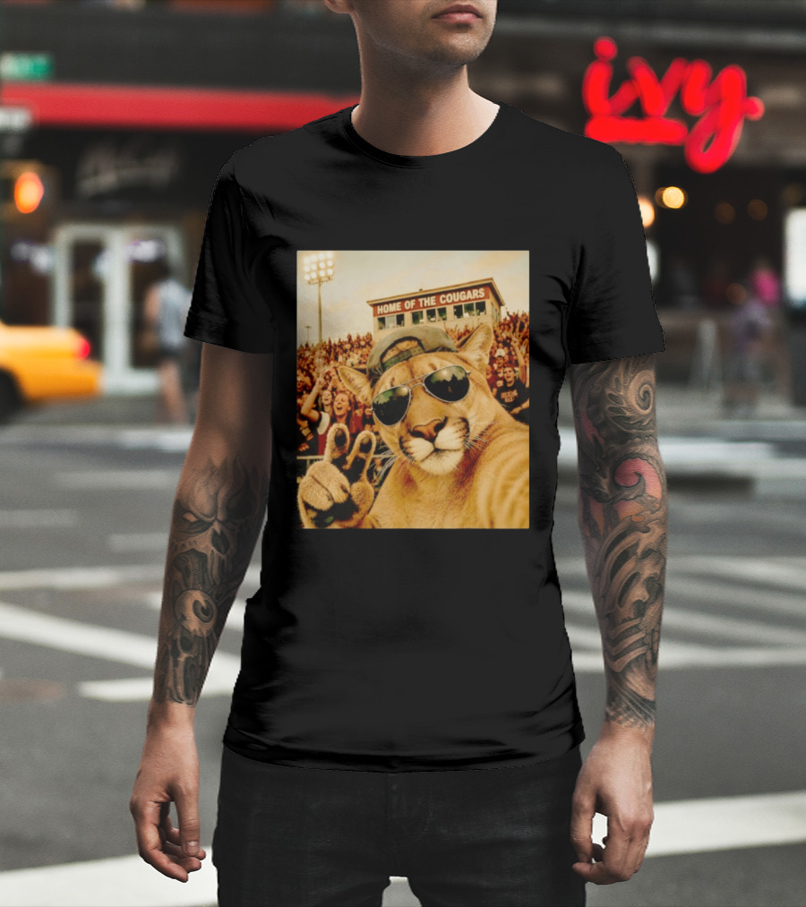 Cougar Selfie Home Of The Cougars Game Day Crowd T-Shirt