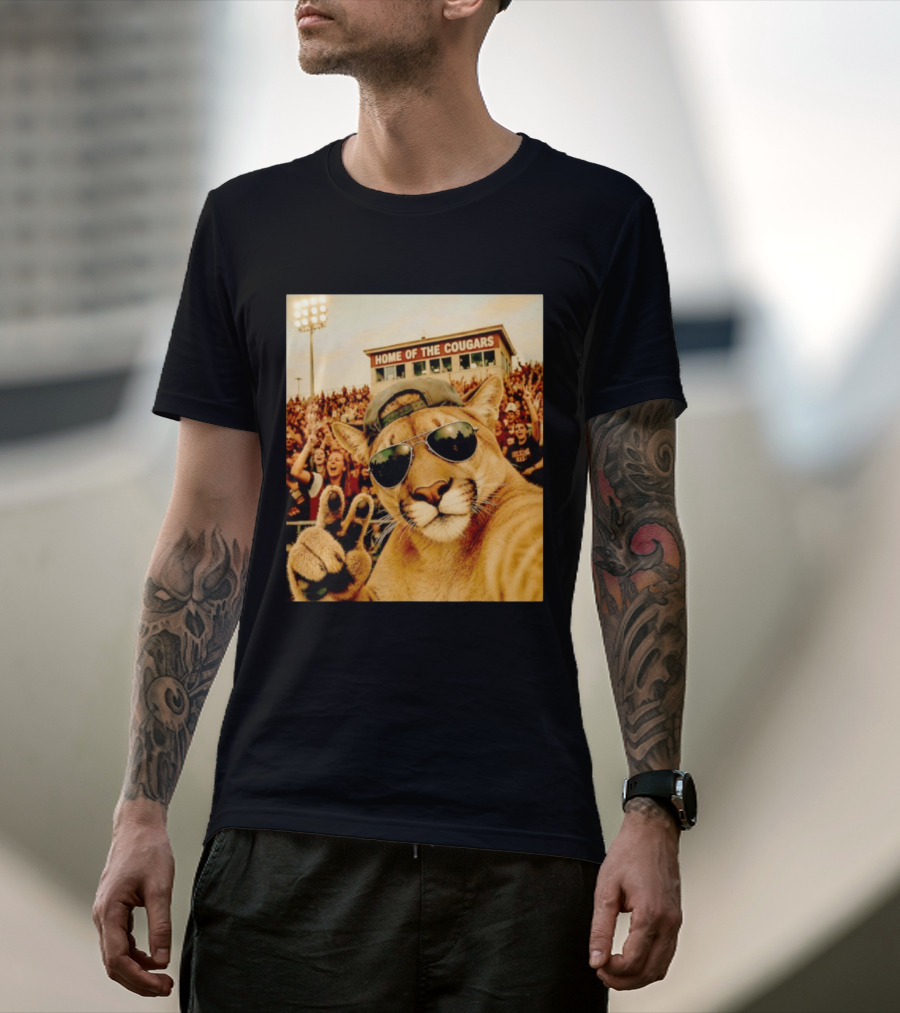 Cougar Selfie Home Of The Cougars Game Day Crowd T-Shirt