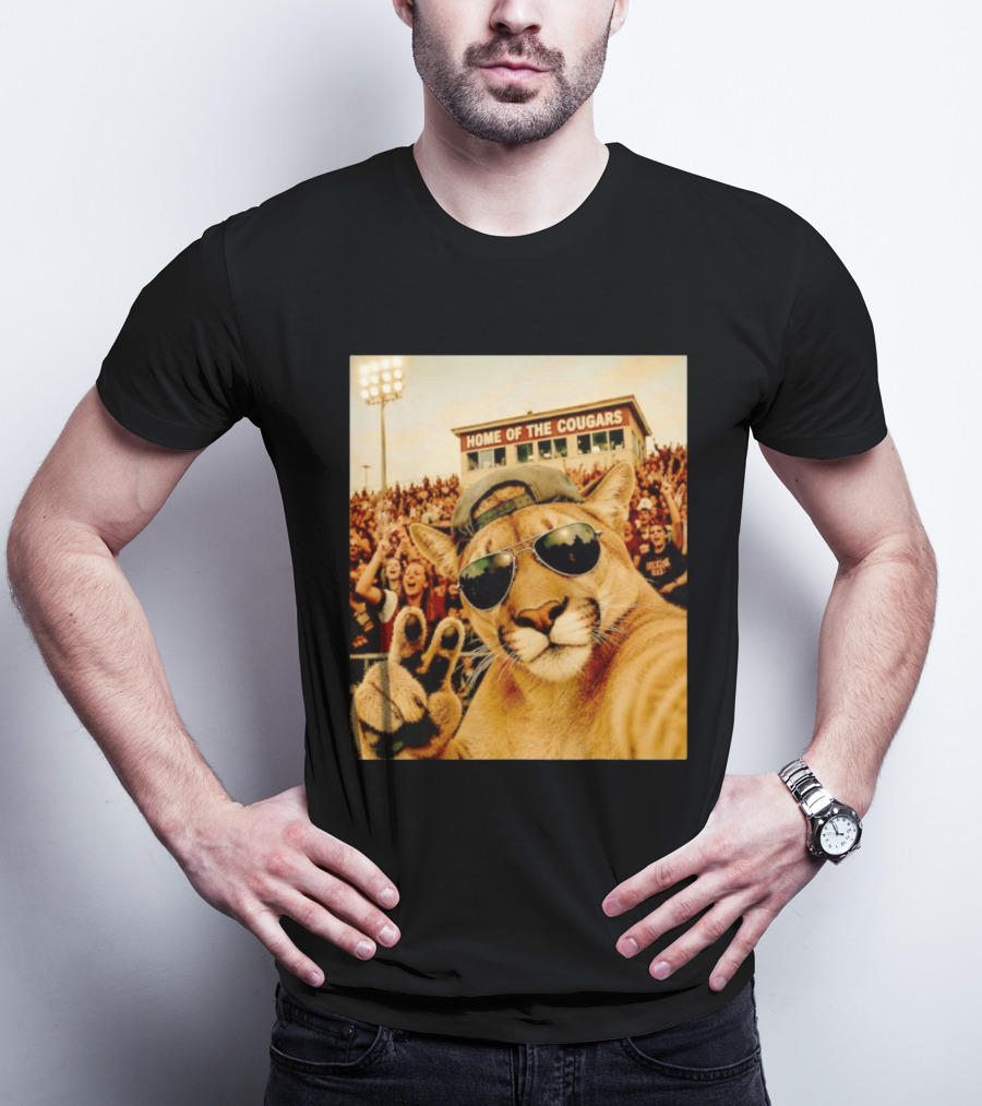 Cougar Selfie Home Of The Cougars Game Day Crowd T-Shirt