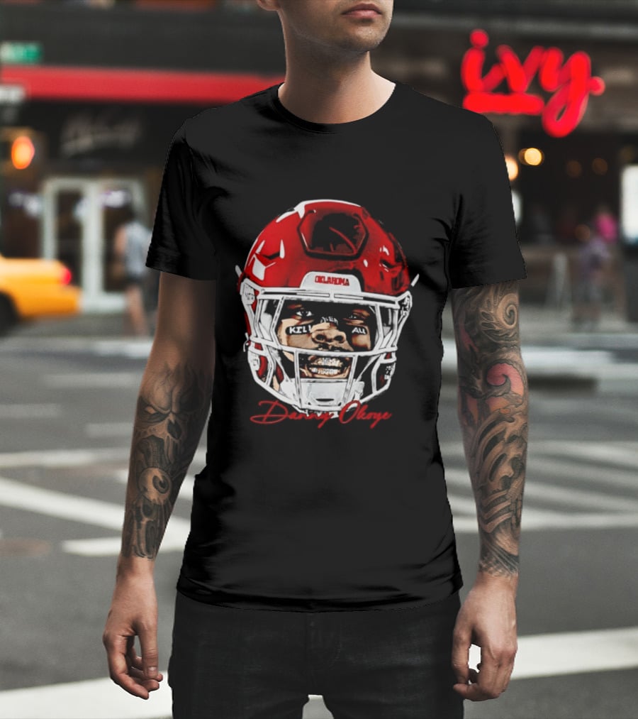 Danny Okoye Oklahoma Sooners Football Helmet Swag T-Shirt