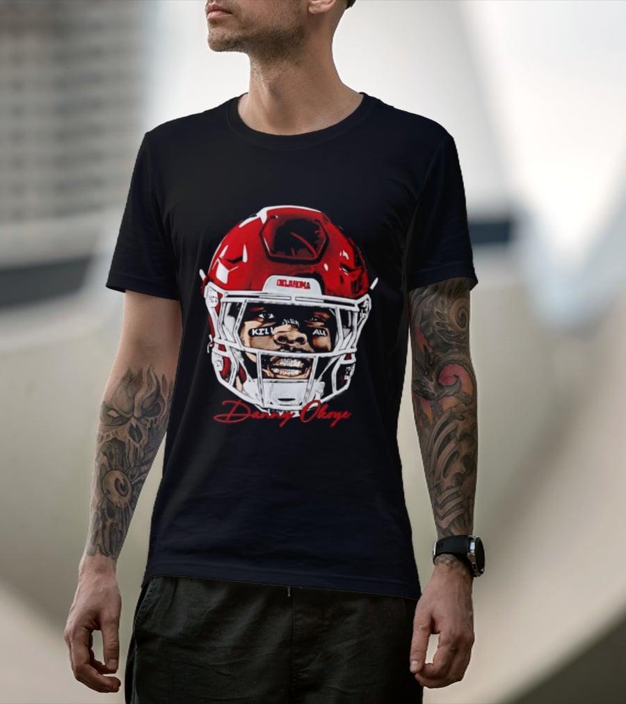 Danny Okoye Oklahoma Sooners Football Helmet Swag T-Shirt