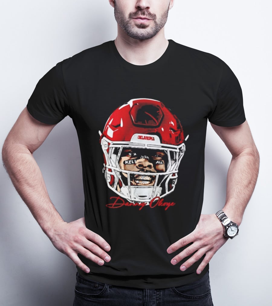 Danny Okoye Oklahoma Sooners Football Helmet Swag T-Shirt