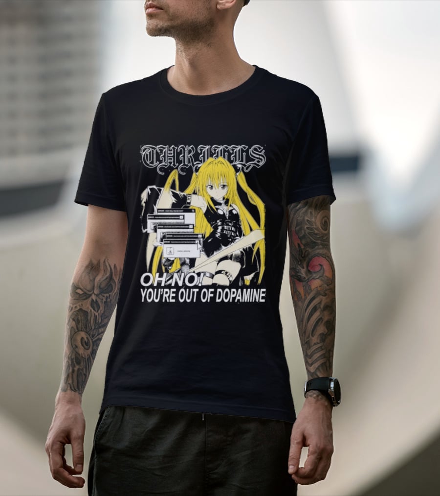 THRILLS Fatal Error Oh No You're Out Of Dopamine Anime Girl T-Shirt
