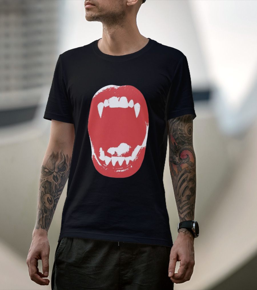 Vampire Fangs Open Mouth Red T-Shirt