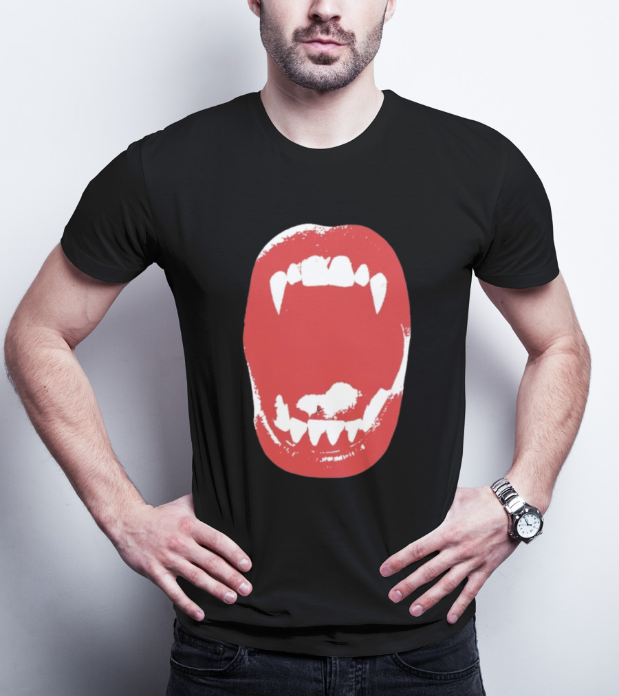 Vampire Fangs Open Mouth Red T-Shirt
