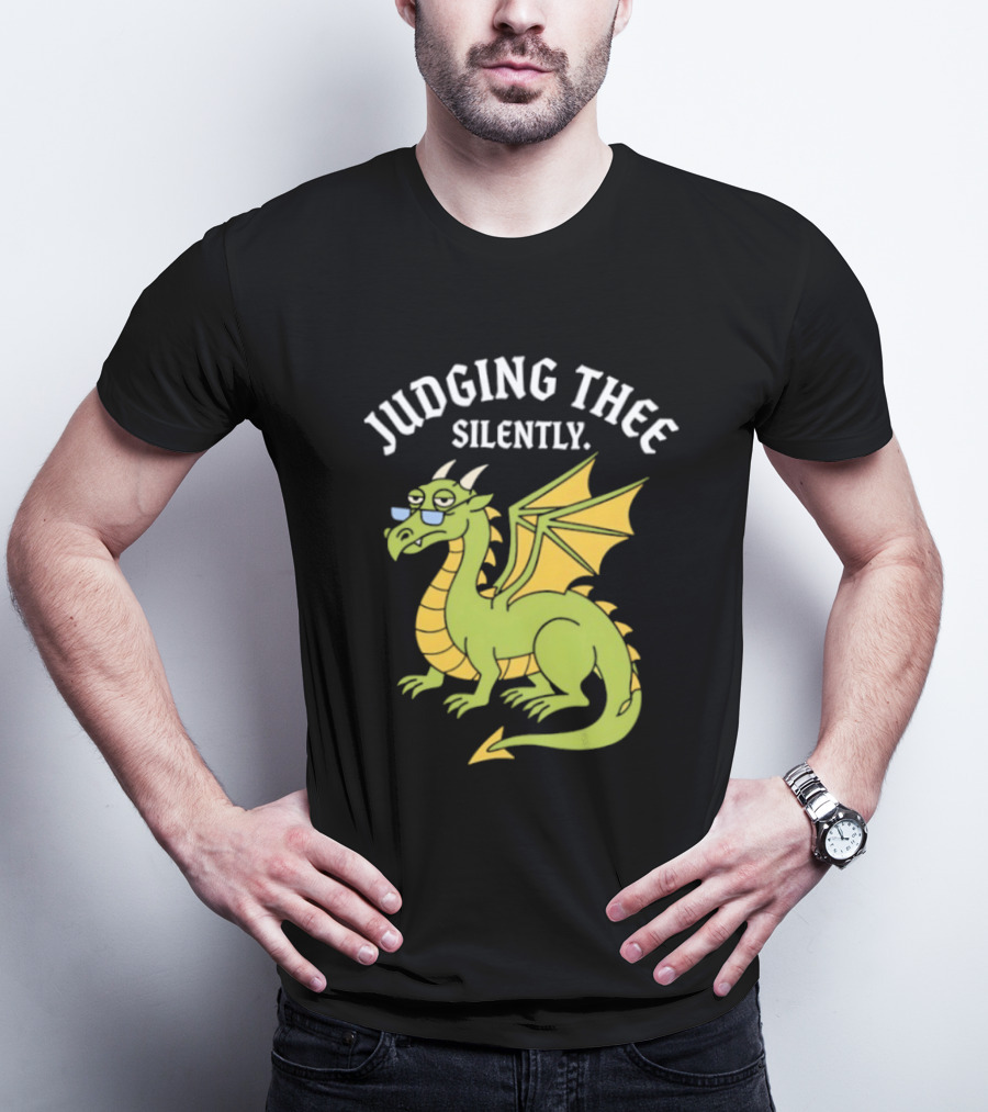Judging Thee Silently Dragon With Sunglasses T-Shirt
