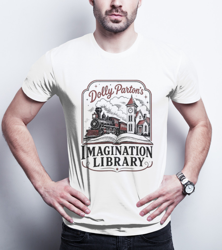 Dolly Parton's Imagination Library Train And Tower Scene T-Shirt