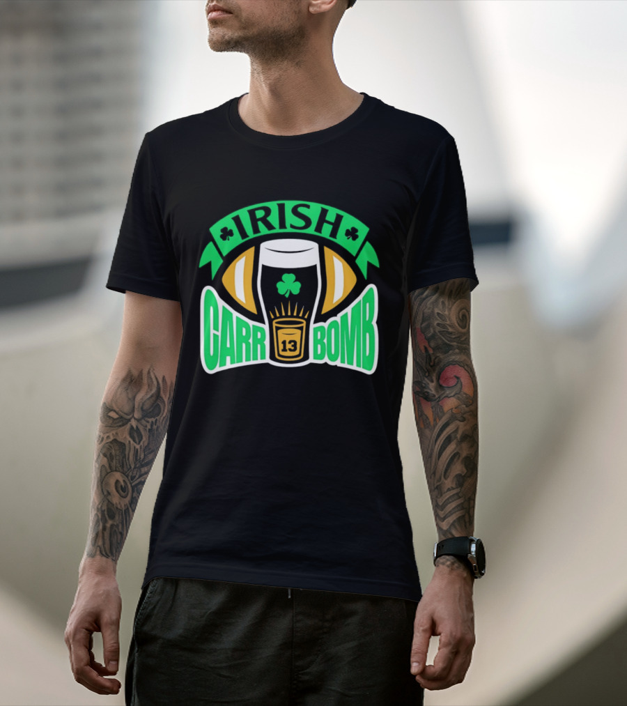 Notre Dame Fighting Irish Carr Bomb 13 Beer Pint T-Shirt