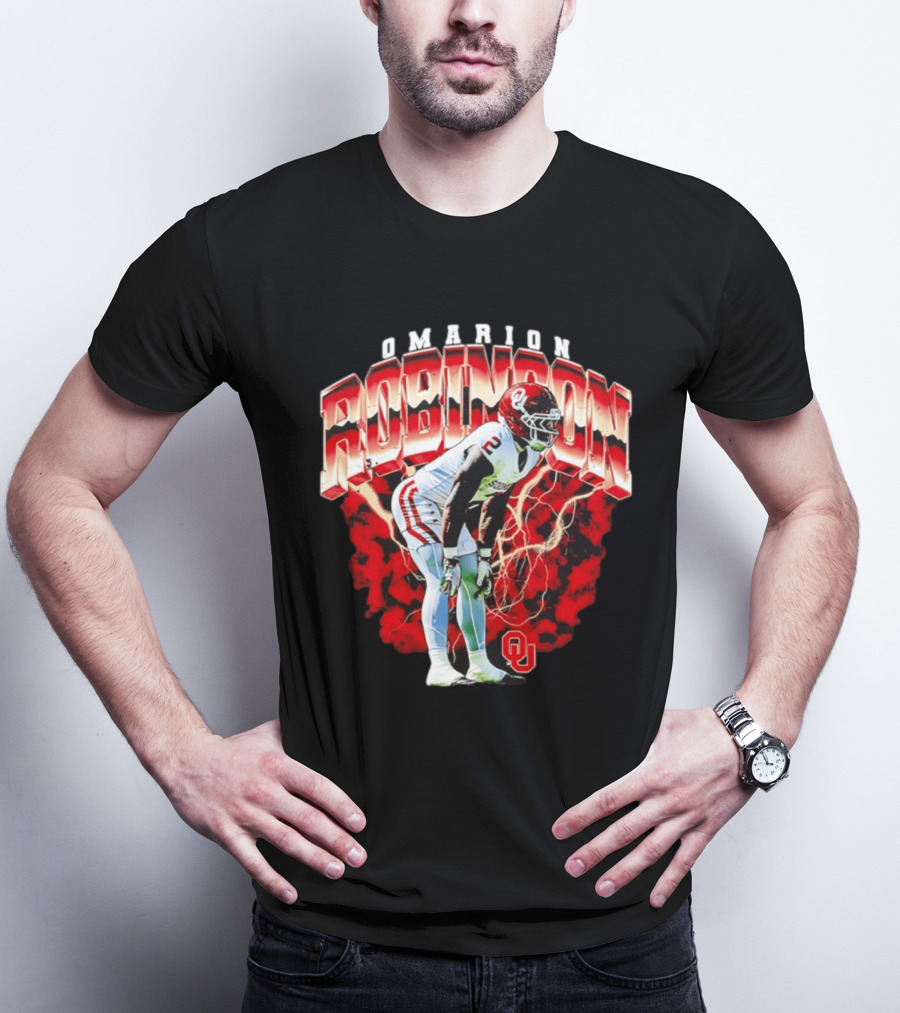 Omarion Robinson Oklahoma Sooners Football Lightning OU T-Shirt