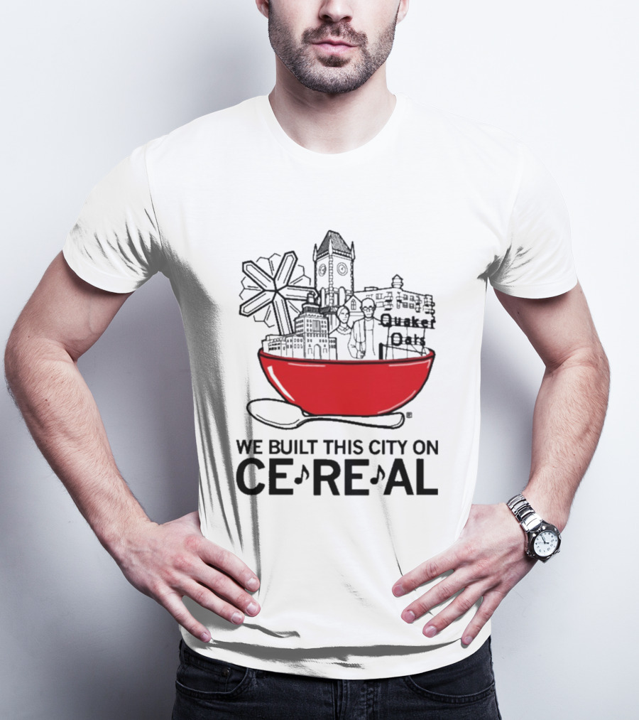 We Built This City On Ce Re Al Red Bowl Skyline T-Shirt