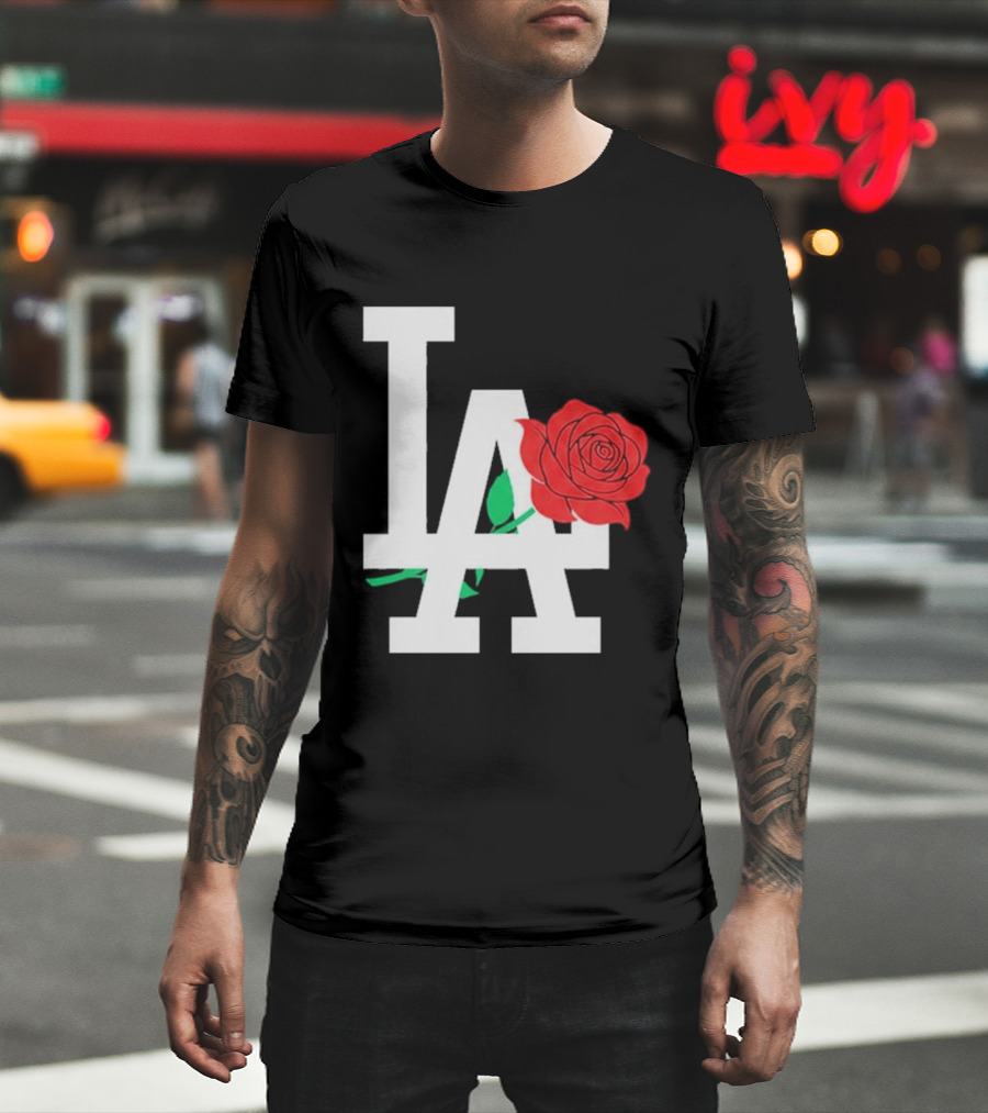 2026 Dodgers Date Night LA Rose T-Shirt