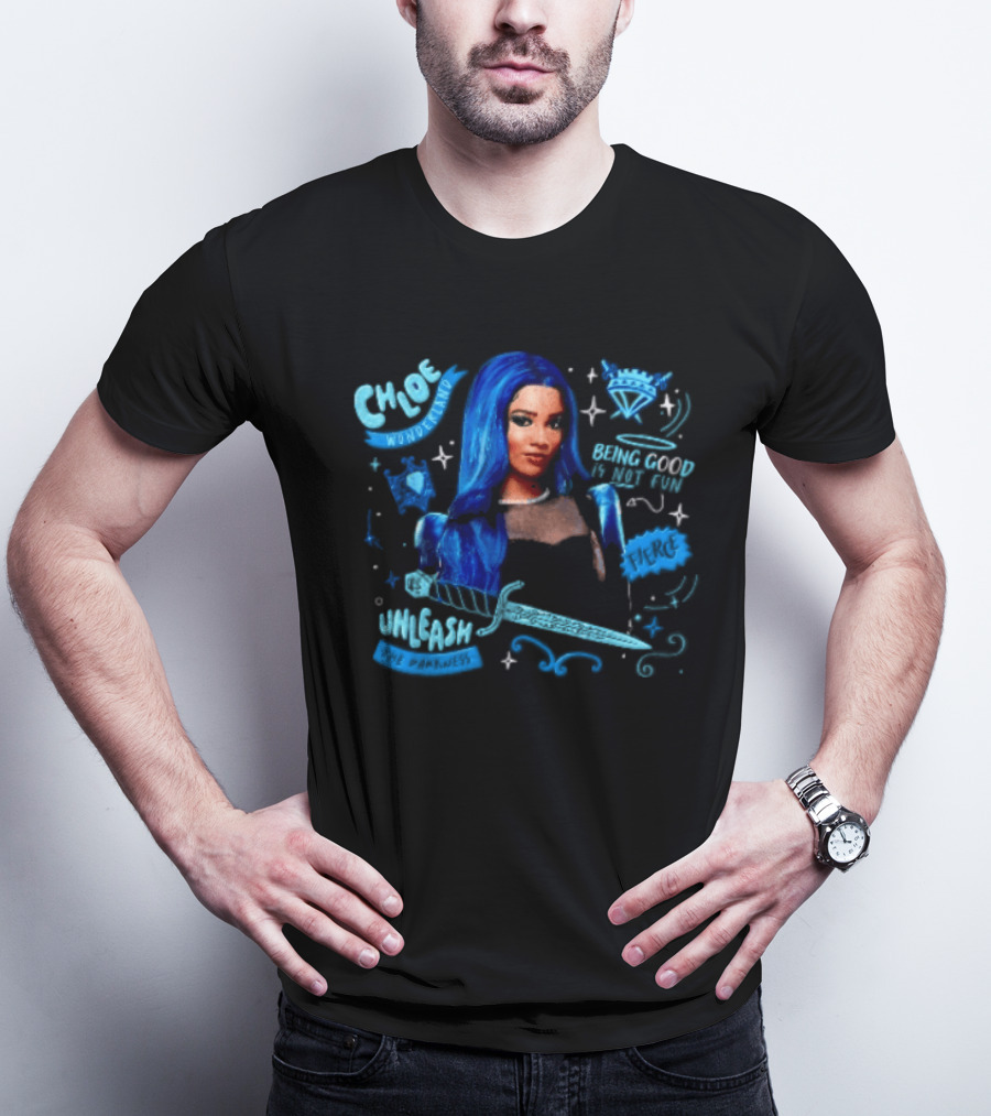 Chloe Wonderland Being Good Is Not Fun Unleash The Darkness Bold Blue Fantasy T-Shirt