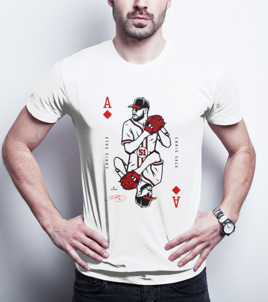 Ace Of Diamonds Chris Sale Playing Card Baseball T-Shirt