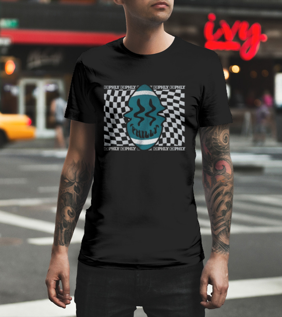 Philadelphia Eagles Philly Happy Ball Checkered NFL Fan T-Shirt