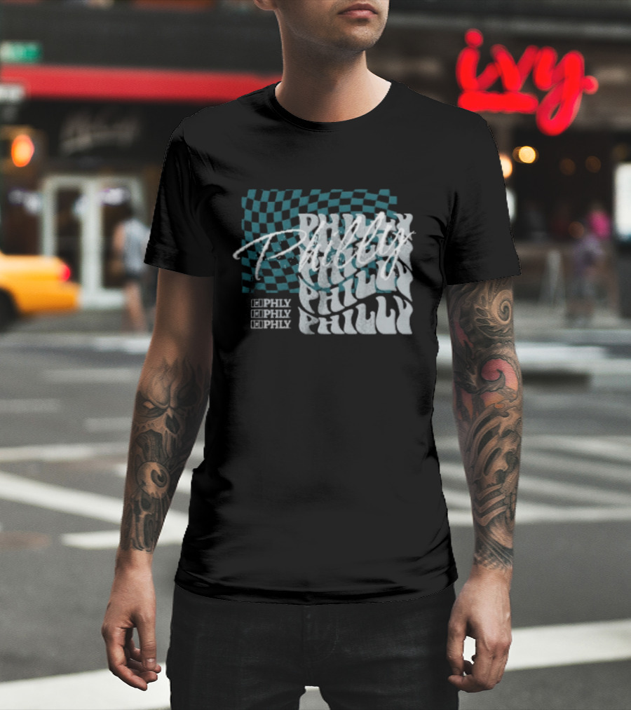 Philly Checkered Repeat Philadelphia Eagles Philly Philly T-Shirt