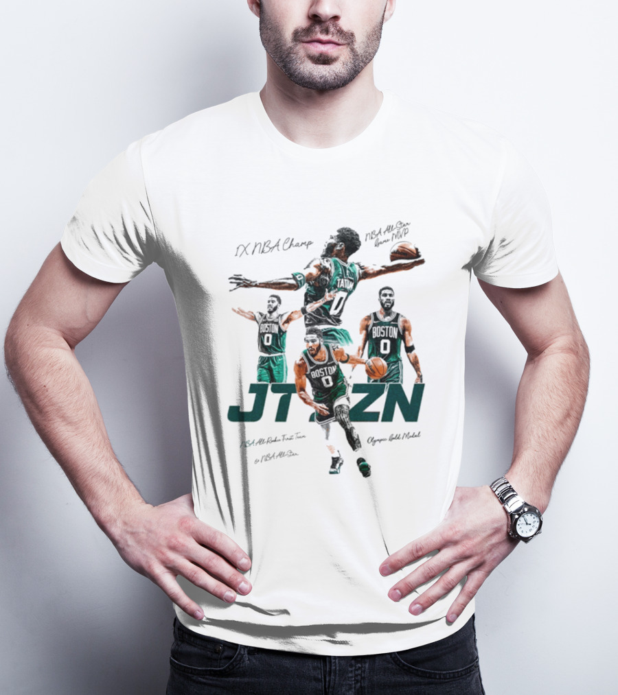 Jayson Tatum Boston Celtics JT SZN NBA Champ All Star Game MVP NBA First Team Oregon Gold Medal T-Shirt