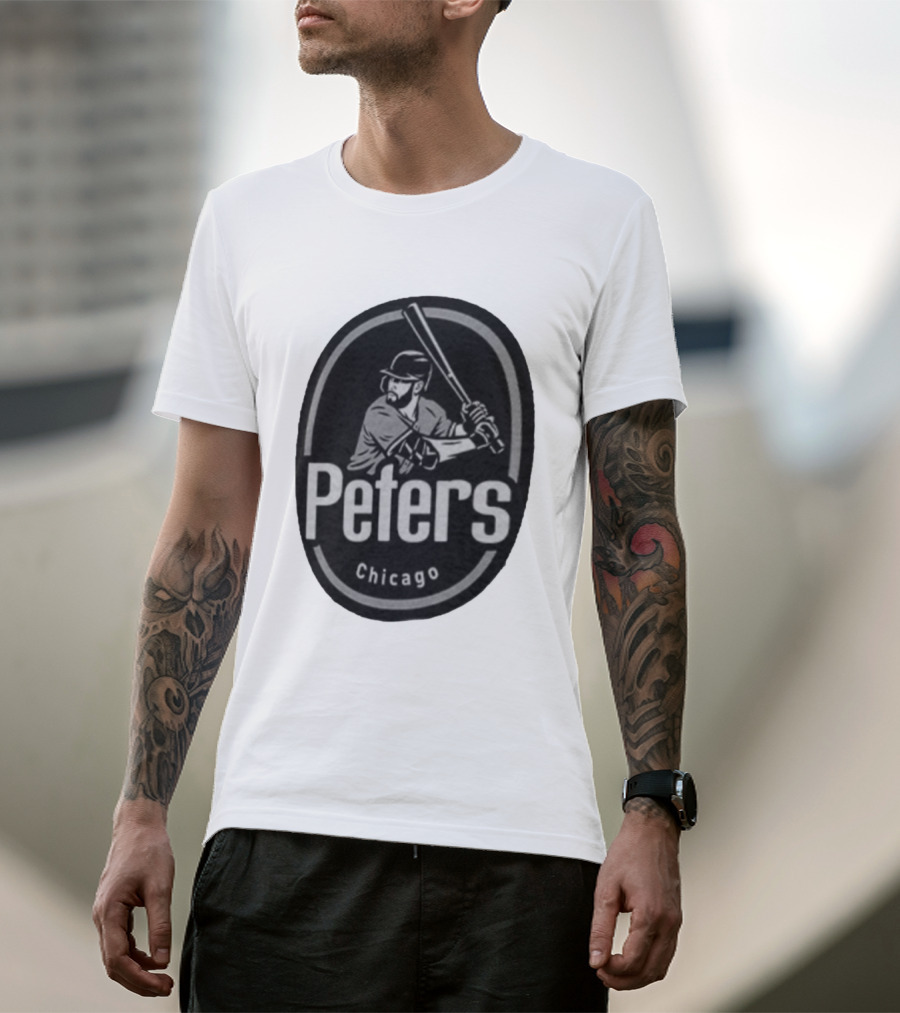Peters Chicago Baseball Player Illustration White Sox T-Shirt