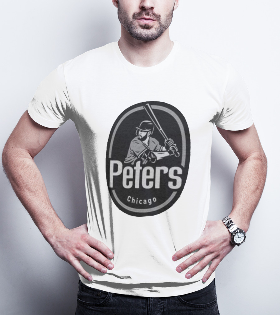 Peters Chicago Baseball Player Illustration White Sox T-Shirt
