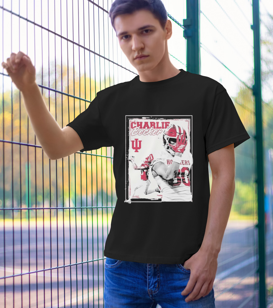 Charlie Becker Indiana Hoosiers Football Student Athlete #80 T-Shirt