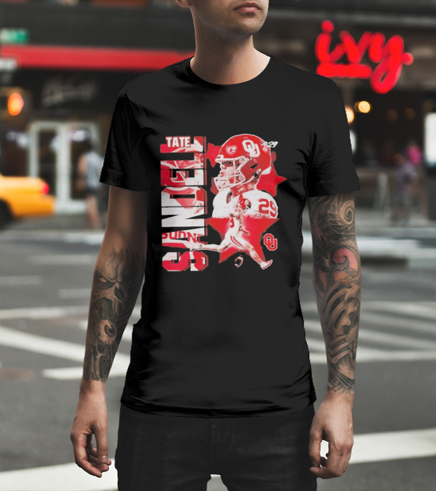Tate Sandell 29 Oklahoma Sooners Football OU T-Shirt