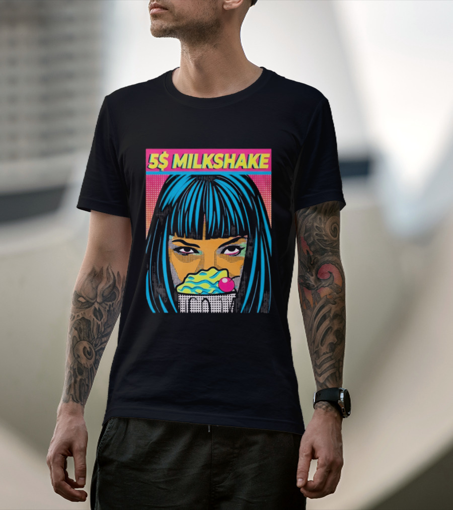 5 Dollar Milkshake Pulp Fiction 5$ Milkshake Retro Comic T-Shirt