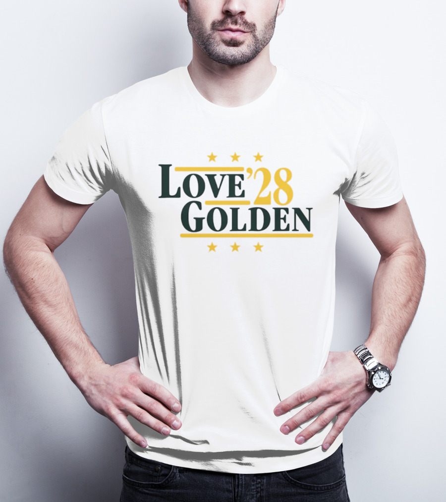 Love 28 Golden Stars Packers Football T-Shirt