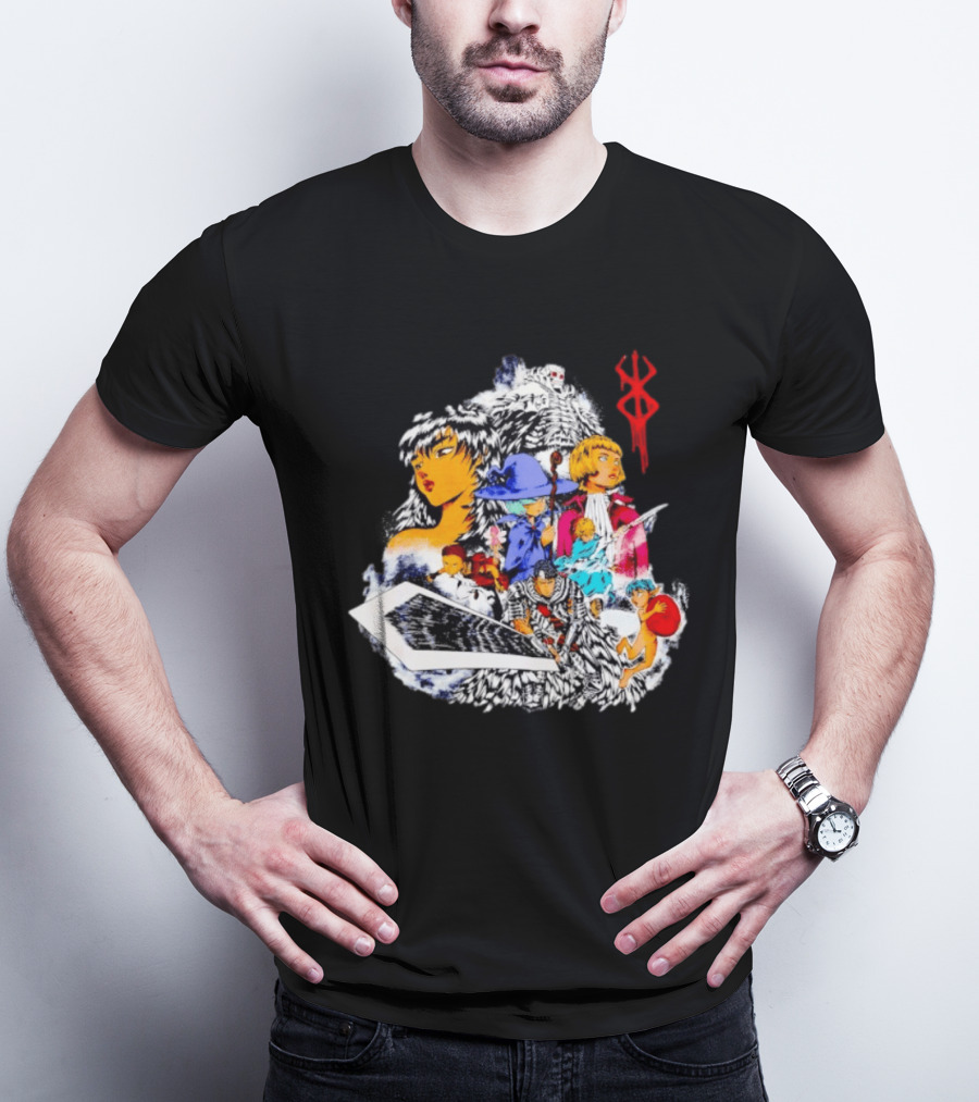 Berserk Guts Griffith Casca Schierke Puck Isidro Farnese Iconic Manga Characters T-Shirt