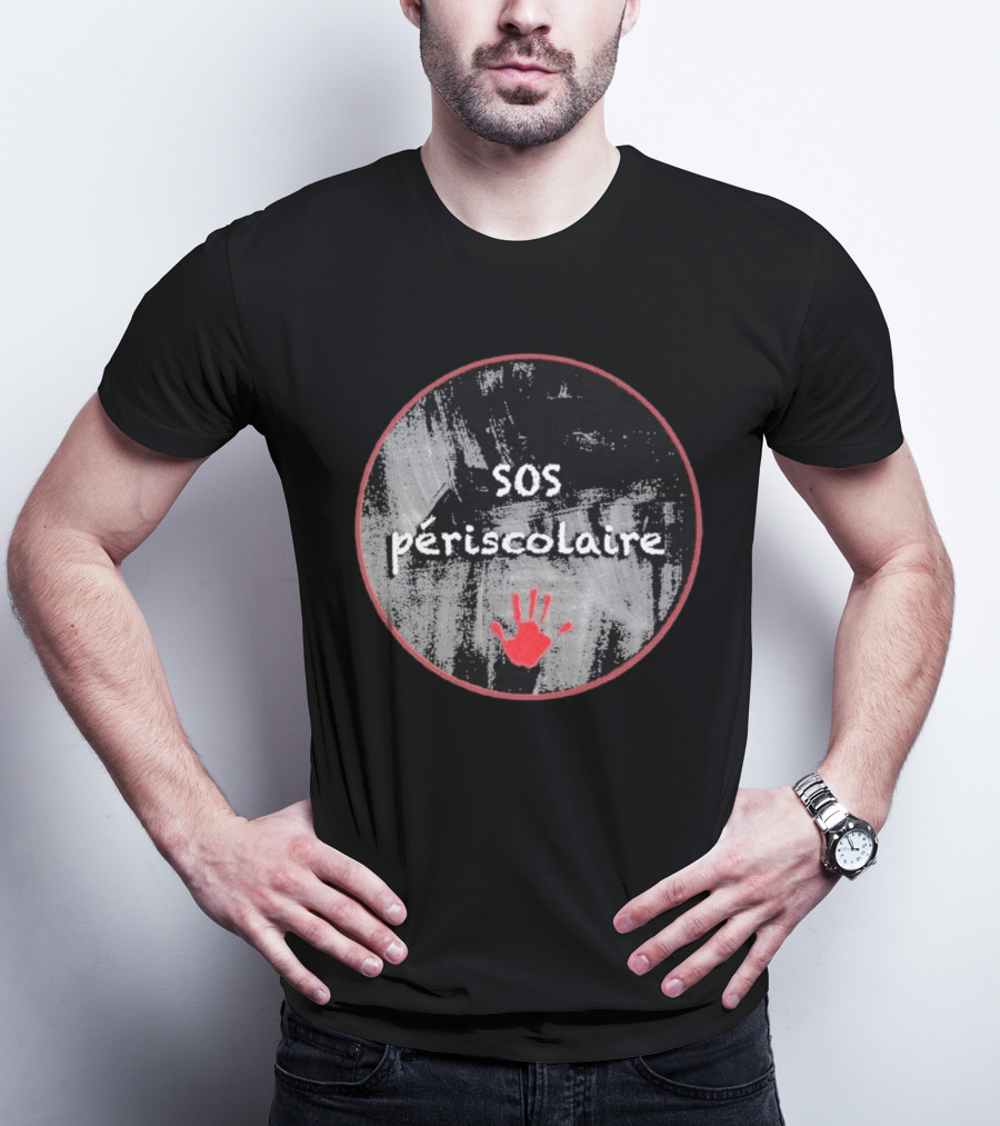 SOS Périscolaire Handprint Red And Black Circle T-Shirt