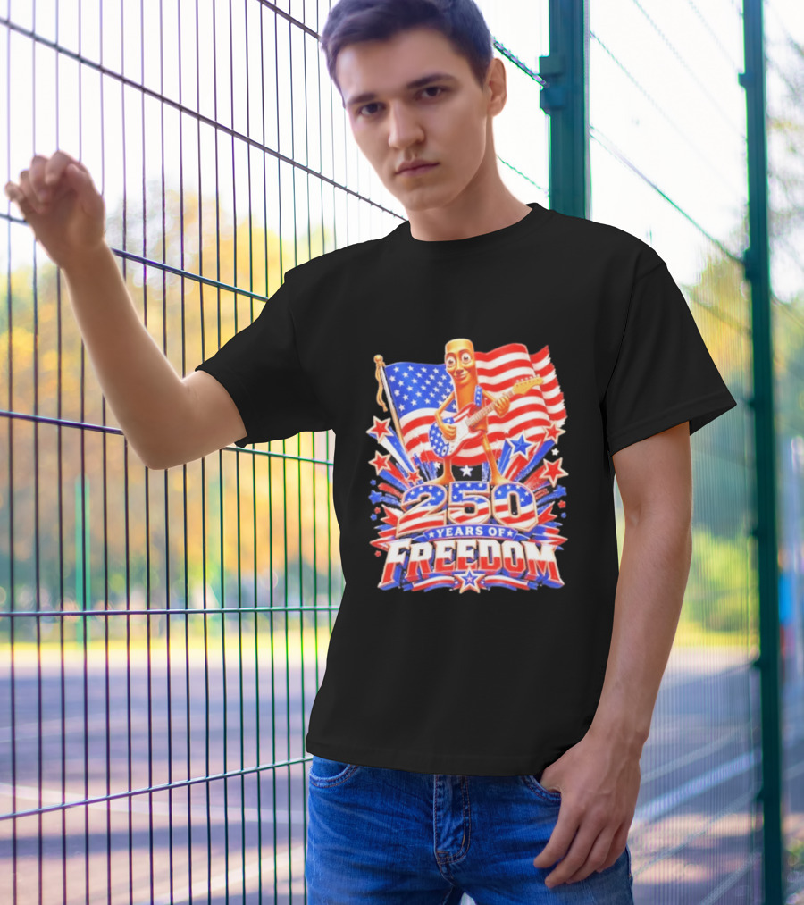 Tung Sahur 250 Years Of Freedom USA Flag 4th July Brainrot Meme T-Shirt