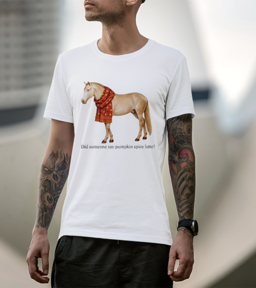 Pumpkin Spice Horse Funny Fall Scarf T-Shirt