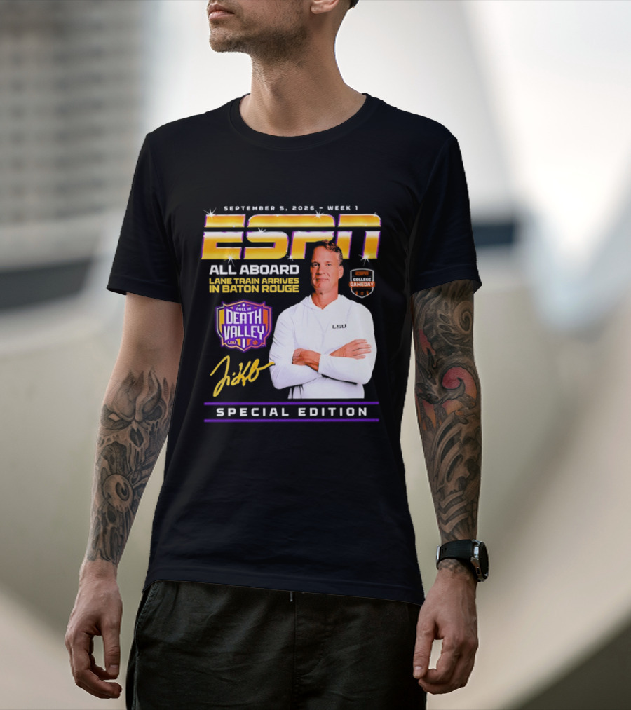 ESPN Special Edition September 5 2026 Week 1 All Aboard Tigers Express Death Valley Gameday T-Shirt