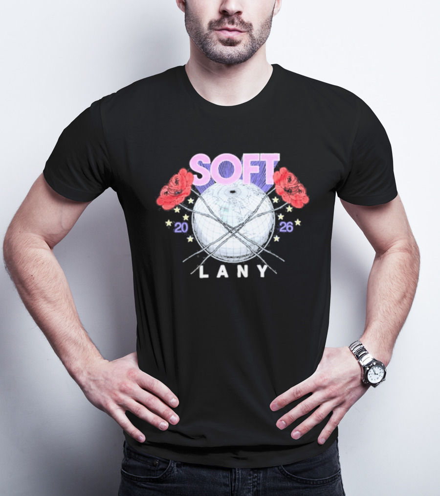 LANY Soft World Tour 2026 Glowing Globe And Red Roses T-Shirt