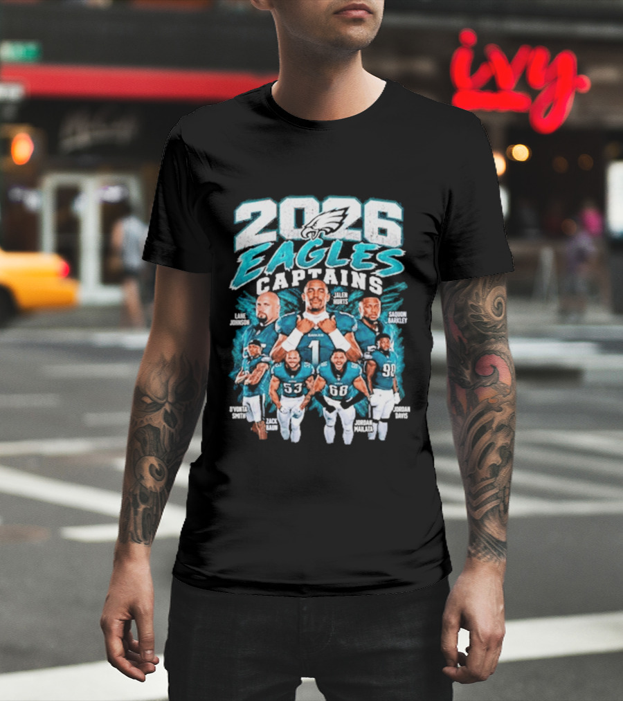 2026 Philadelphia Eagles Captains Black Collection T-Shirt