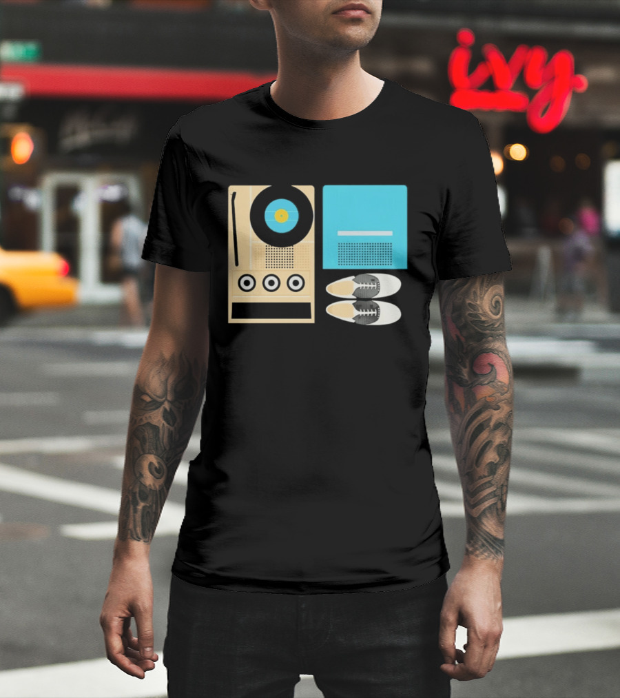 Sam And Suzy Essentials Moonrise Kingdom Record Player Sneakers T-Shirt