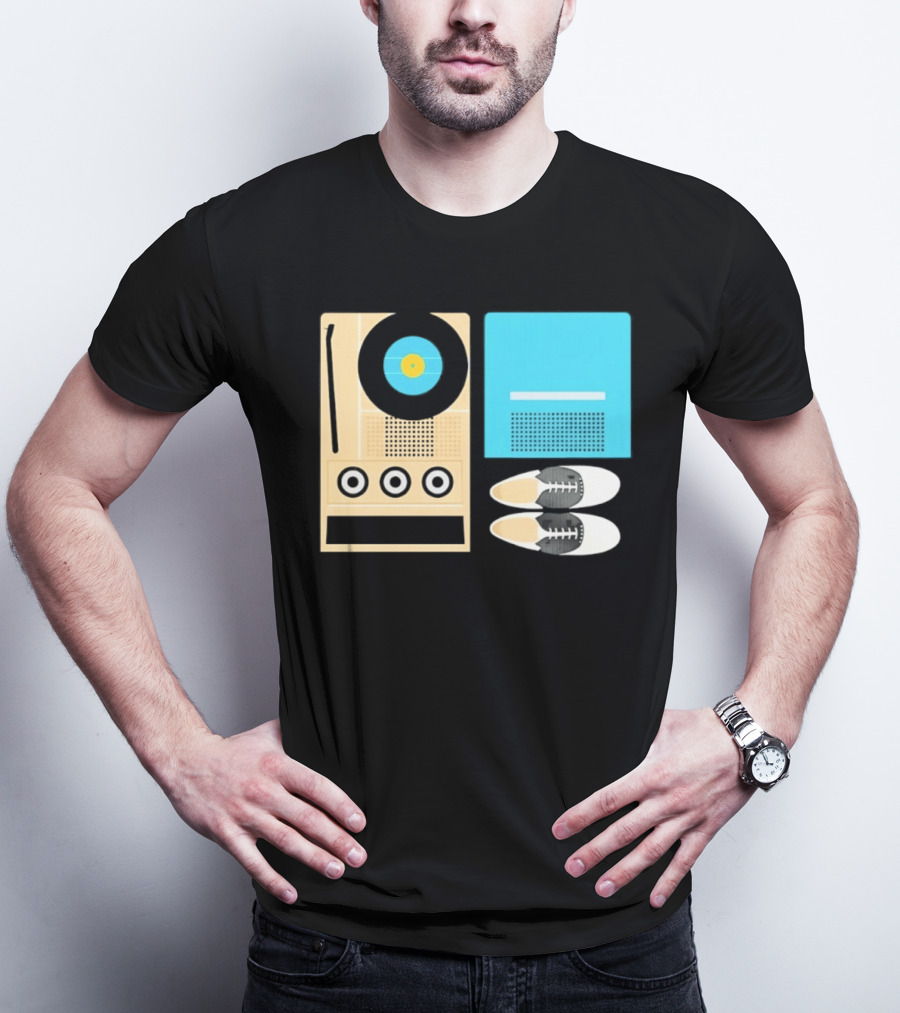 Sam And Suzy Essentials Moonrise Kingdom Record Player Sneakers T-Shirt