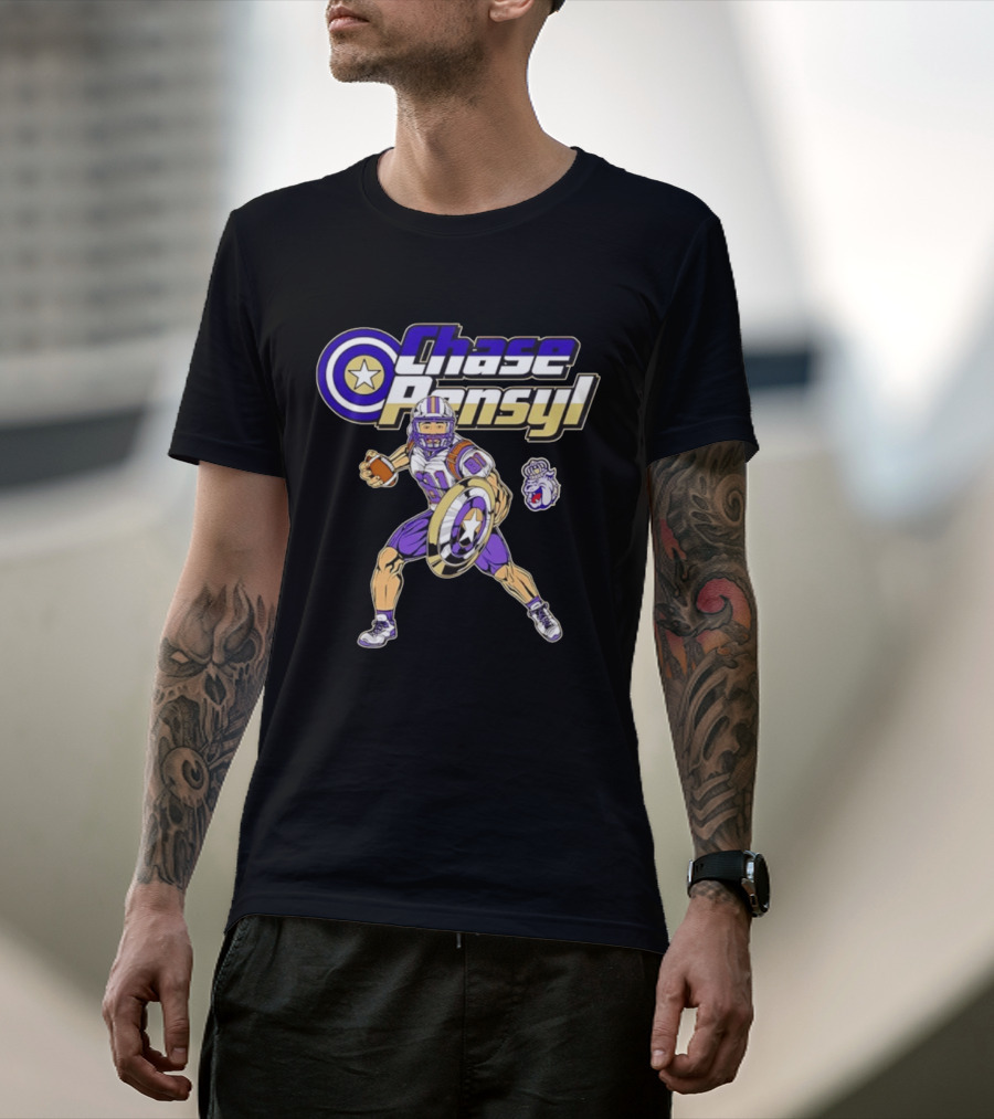 Chase Pensyl James Madison Dukes Football Superhero T-Shirt