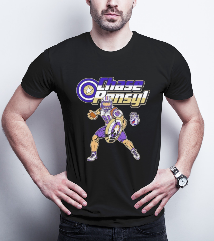 Chase Pensyl James Madison Dukes Football Superhero T-Shirt
